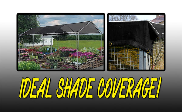 DAY STAR SHADES Black Mesh Tarp Cover Patio Canopy Shade Net - VoyagerTools